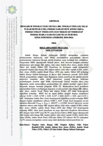 PENGARUH TINGKAT SUKU BUNGA SBI, TINGKAT INFLASI, NILAI TUKAR RUPIAH ...