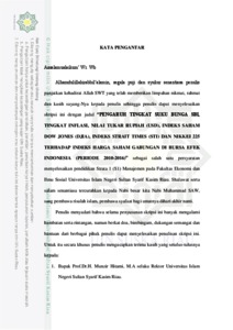 PENGARUH TINGKAT SUKU BUNGA SBI, TINGKAT INFLASI, NILAI TUKAR RUPIAH ...