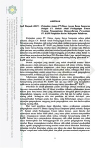 PERJANJIAN ANTARA PT. DIMAS AGUNG KARYA SAMPURNA DENGAN CV. BERKAH ...