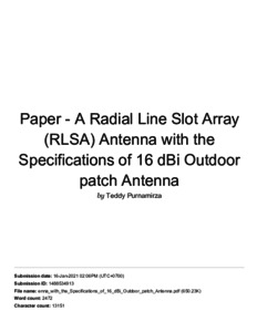 A Radial Line Slot Array (RLSA) Antenna with the Specifications of 16 ...